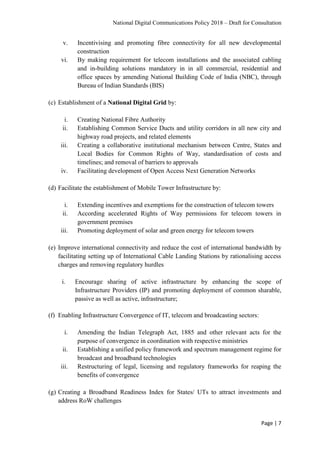 Draft telecom policy 2018 | PDF