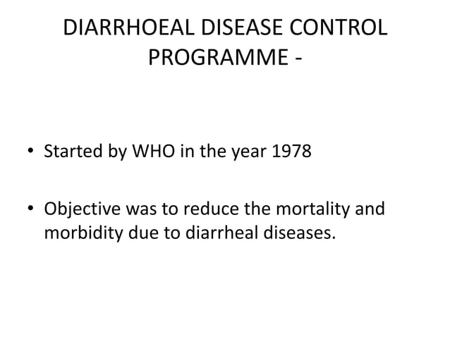 Diarrheal disease control program | PPTX