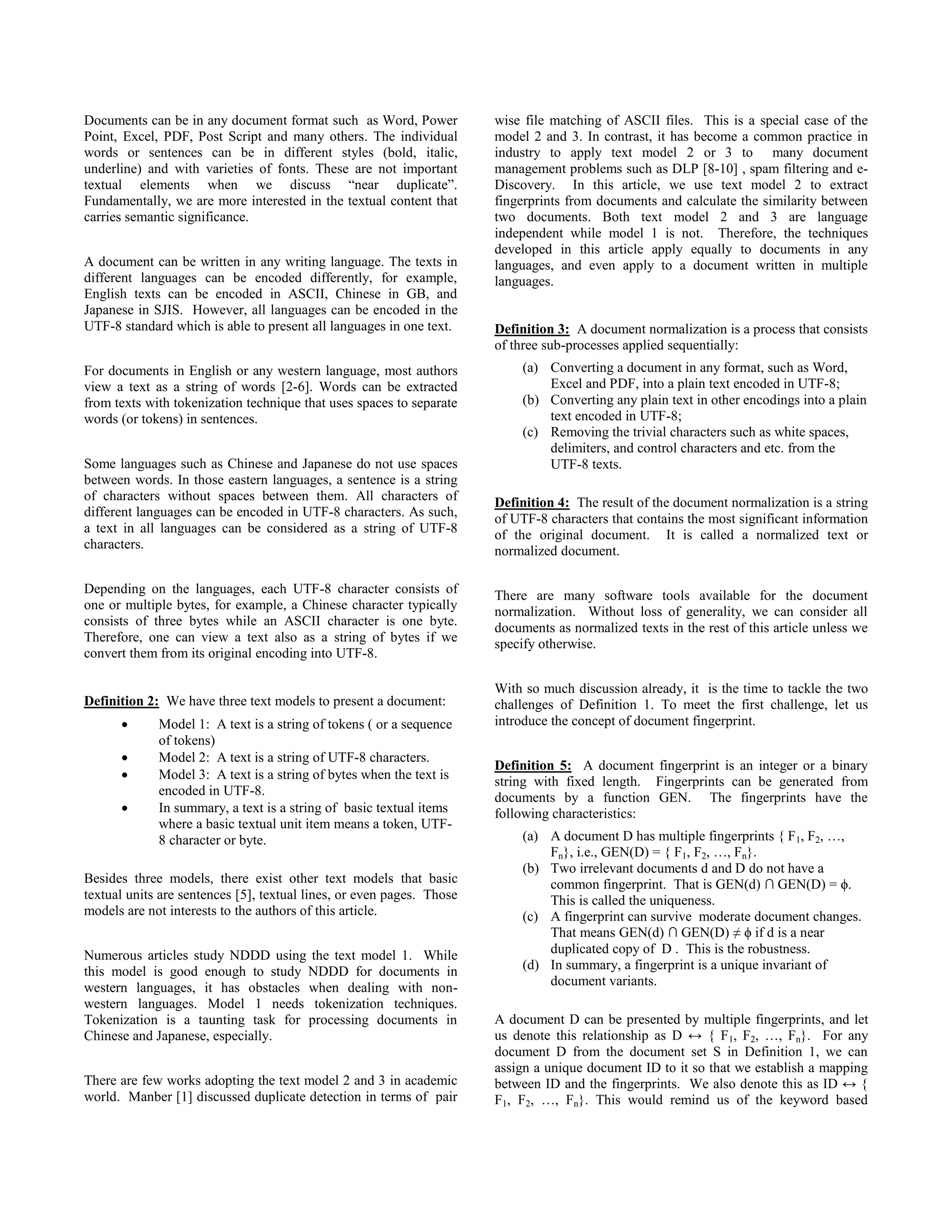 Near Duplicate Document Detection Mathematical Modeling And Algorithms Pdf 7338