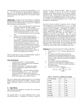 Near Duplicate Document Detection: Mathematical Modeling and Algorithms ...