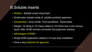Ocular drug delivery system | PPTX