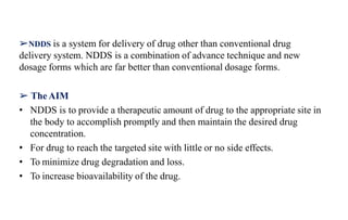 Novel drug delivery system CDSS and SDDS | PPTX