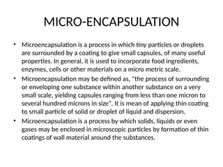 Methods of microencapsulation in novel drug delivery system | PPTX ...
