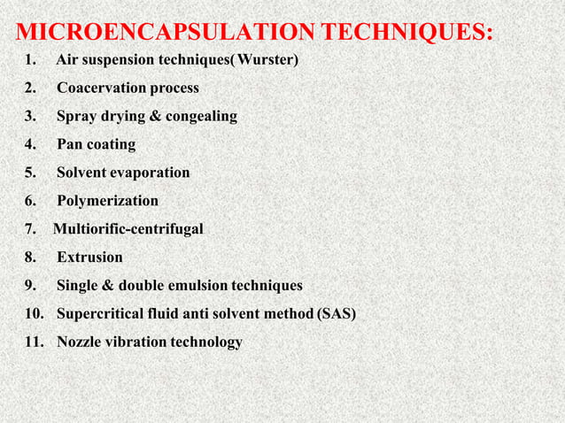 Ndds 4 MICROENCAPSULATION DRUG DELIVERY SYSTEM | PPT