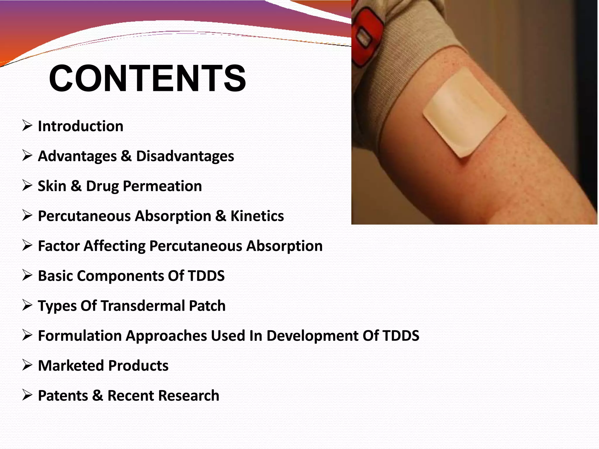 Ndds 7 Transdermal Drug Delivery System Ppt