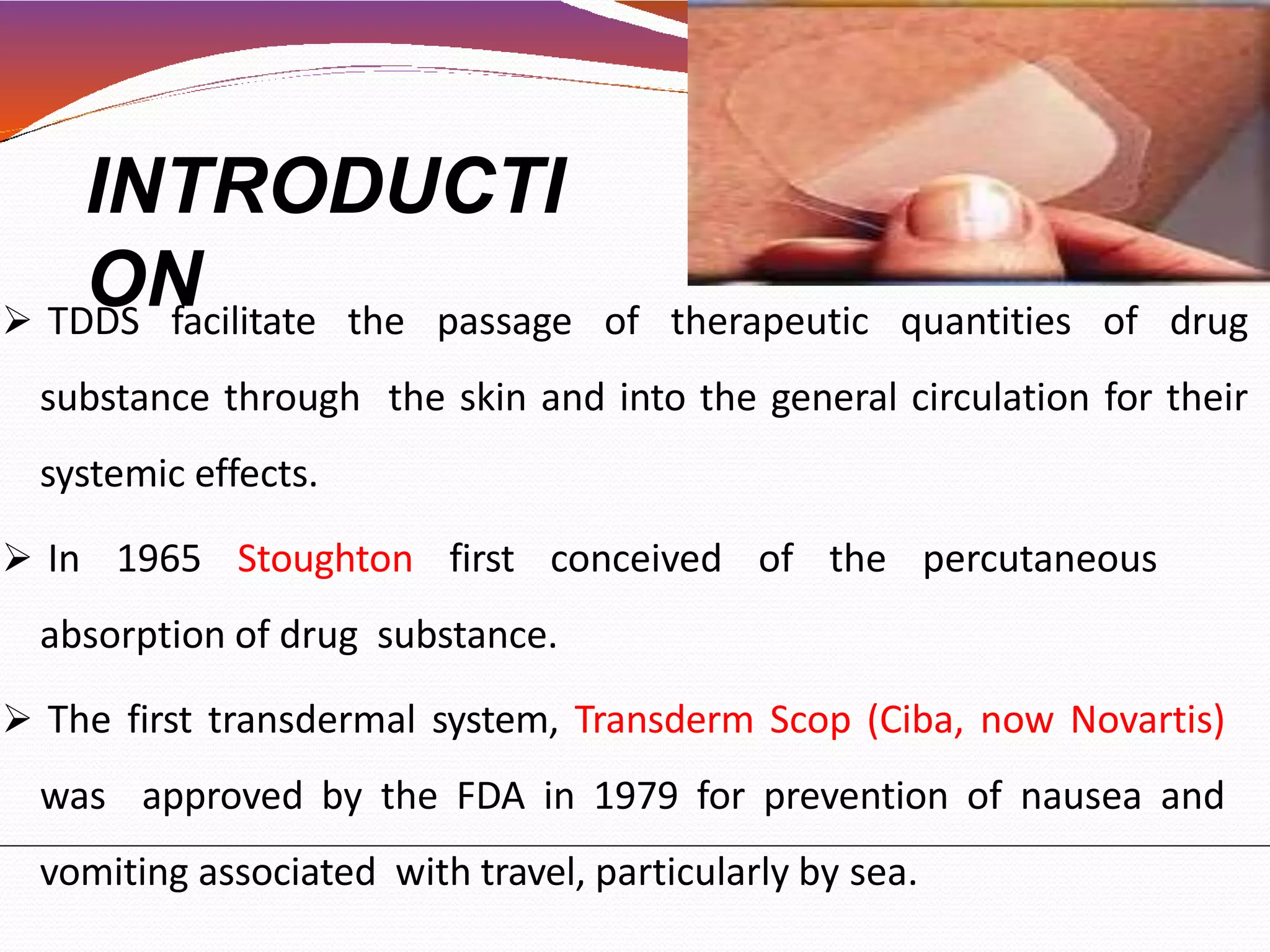Ndds 7 Transdermal Drug Delivery System | PPTX
