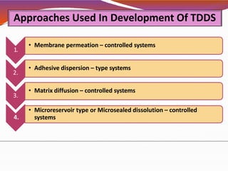 Ndds 7 Transdermal Drug Delivery System | PPTX