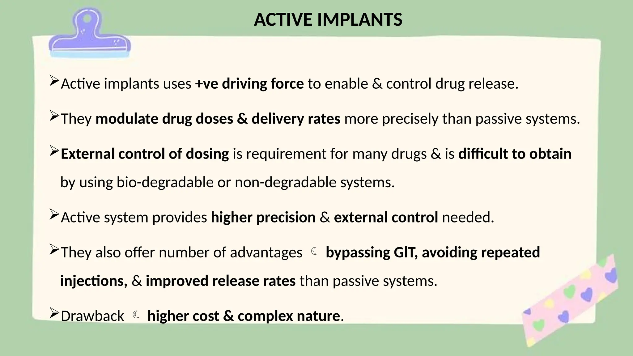 Implantable Drug Delivery System, Unit-II, BP704T: NDDS, Sem-VII, Final ...
