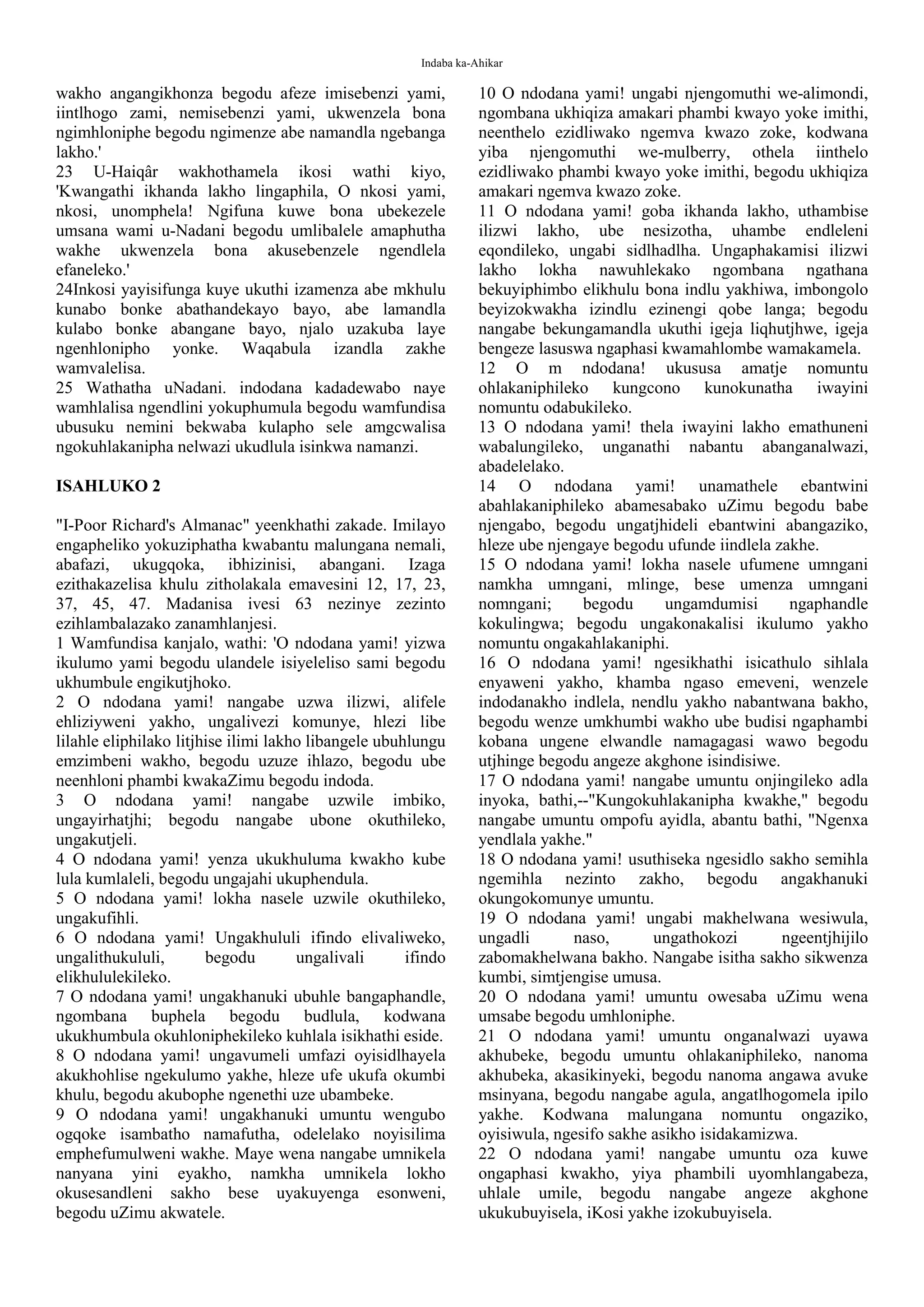 Ndebele (South) - The Story of Ahikar the Grand Vizier of Assyria.pdf