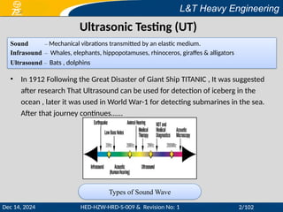 Non Destructive Ultrasonic Testing Presentation | PPT