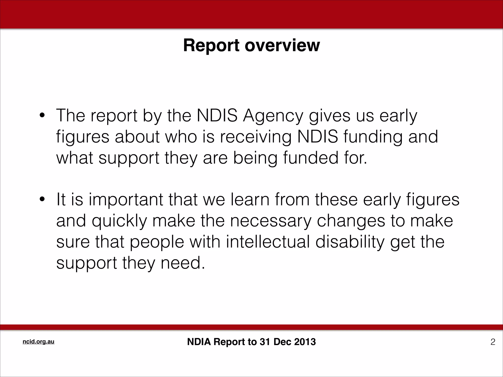 NDIS Report December 2014 | PPT
