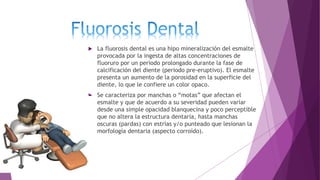 Indice de Dean. Fluorosis dental | PPTX