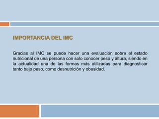 índice de masa muscular (imc) | PPTX