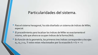 índices de miller en el sistema hexagonal | PPTX