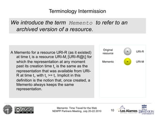 Memento: TimeGates, TimeBundles, and TimeMaps | PPT