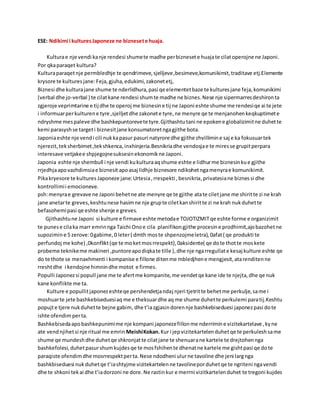 Ndikimi i kultures ne biznes-Japoni | DOCX