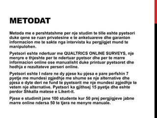 Studim i ndikimit te rrjeteve sociale ne marredheniet personale. | PPTX