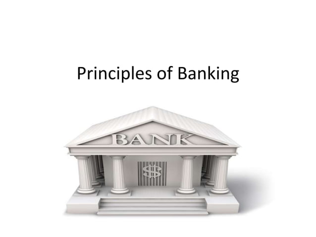 Principles Of Banking Sector | PPTX