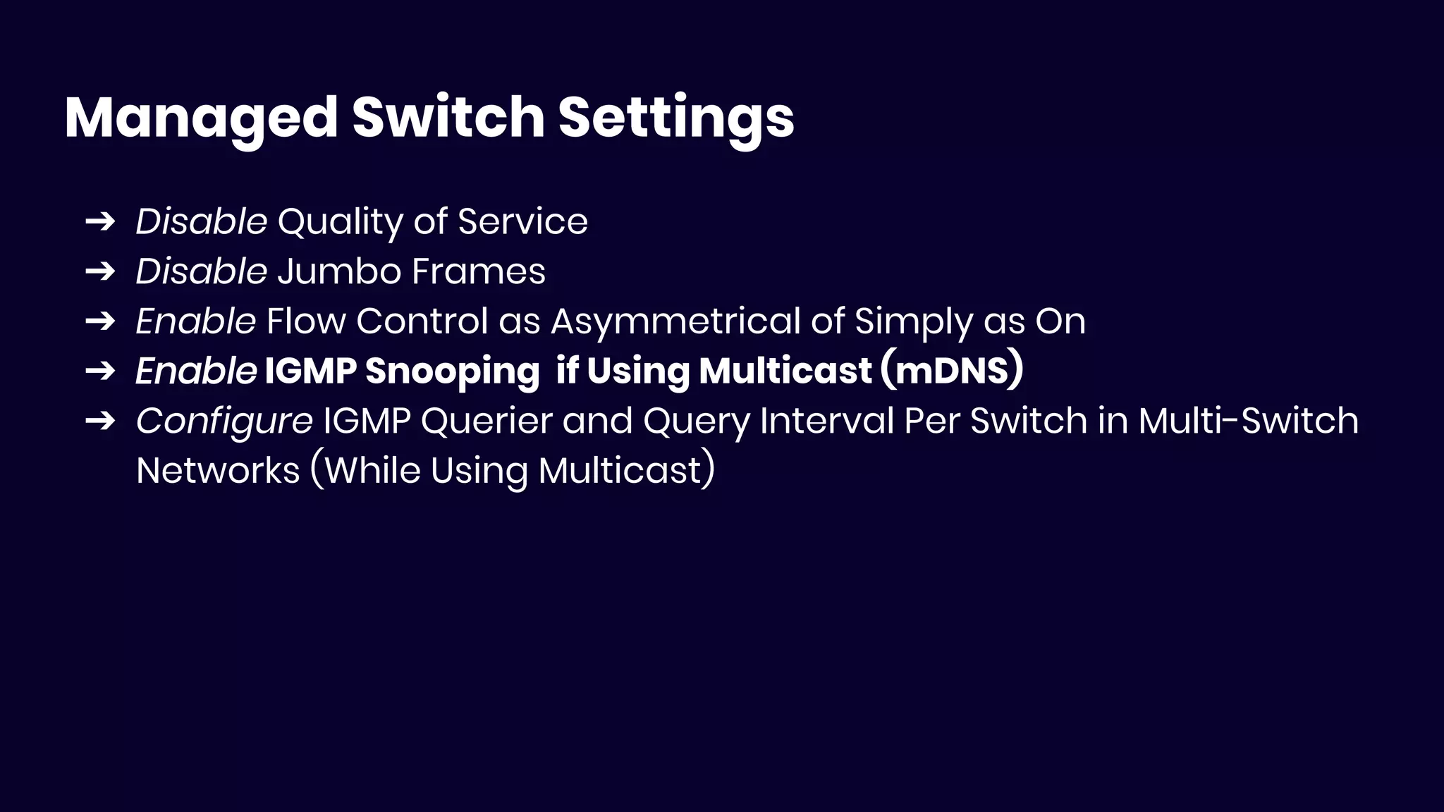 NDI network switch recommendations | PPTX