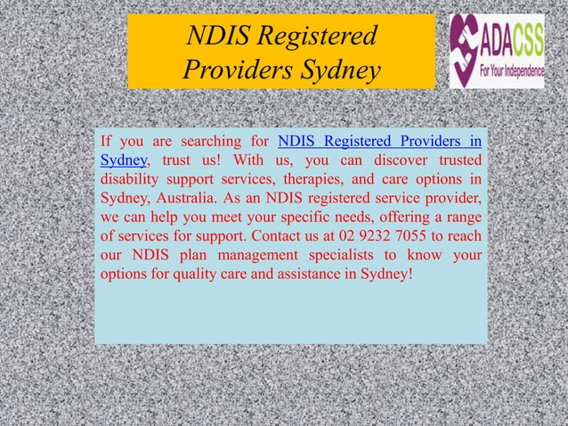 Ndis Registered Providers Sydney | PPT