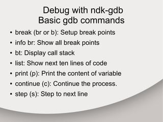Debug JNI code with ndk-gdb and eclipse GUI | ODP | Programming Languages | Computing