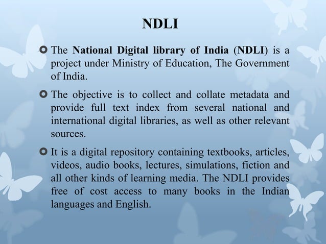 NDLI.pptx | Search | Internet