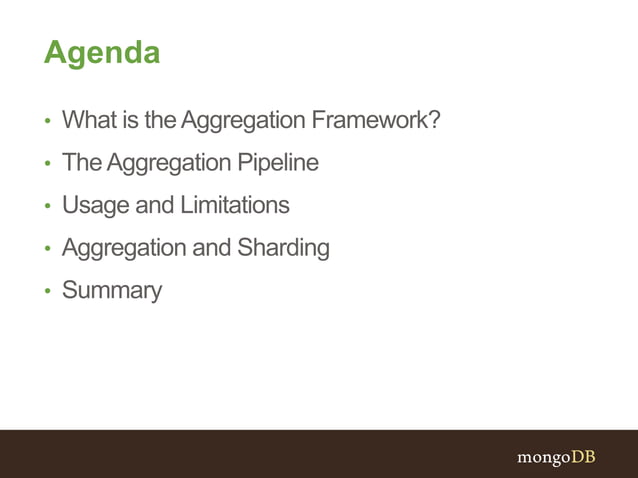 The Aggregation Framework | PPT