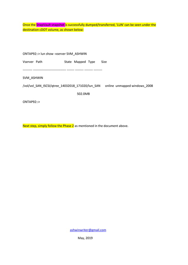 NDMPCOPY lun from 7-mode NetApp to cDOT | PDF