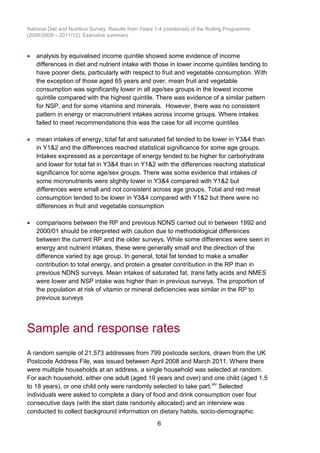 National Diet and Nutrition Survey: UK 2008 - 2012 - Executive Summary | PDF