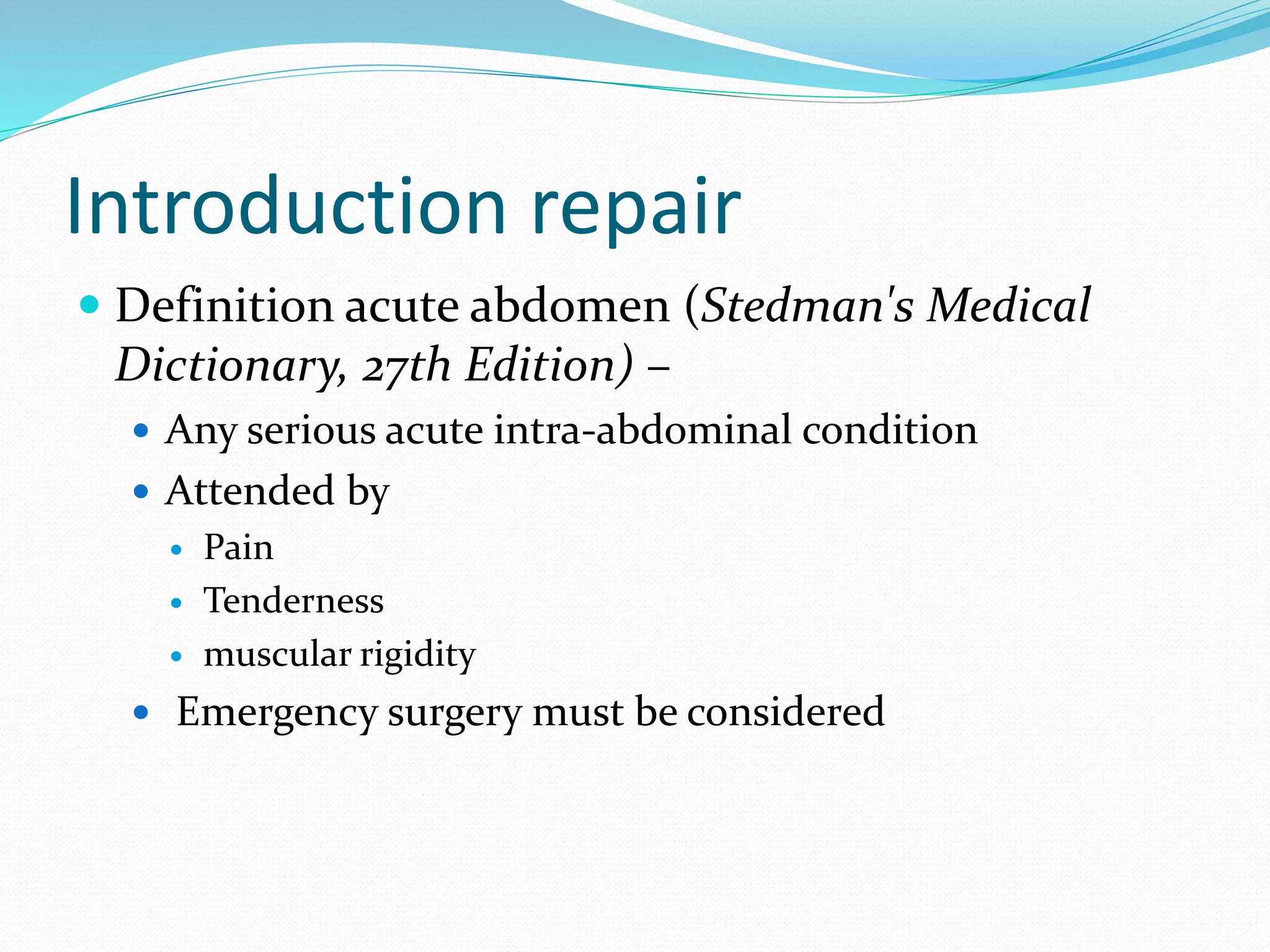 Acute abdomen | PPTX