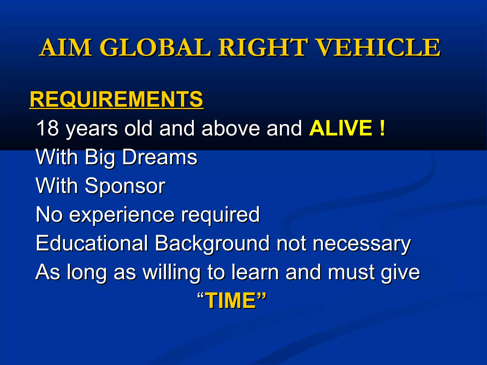 Aim Global New Distributor's Orientation | PPT