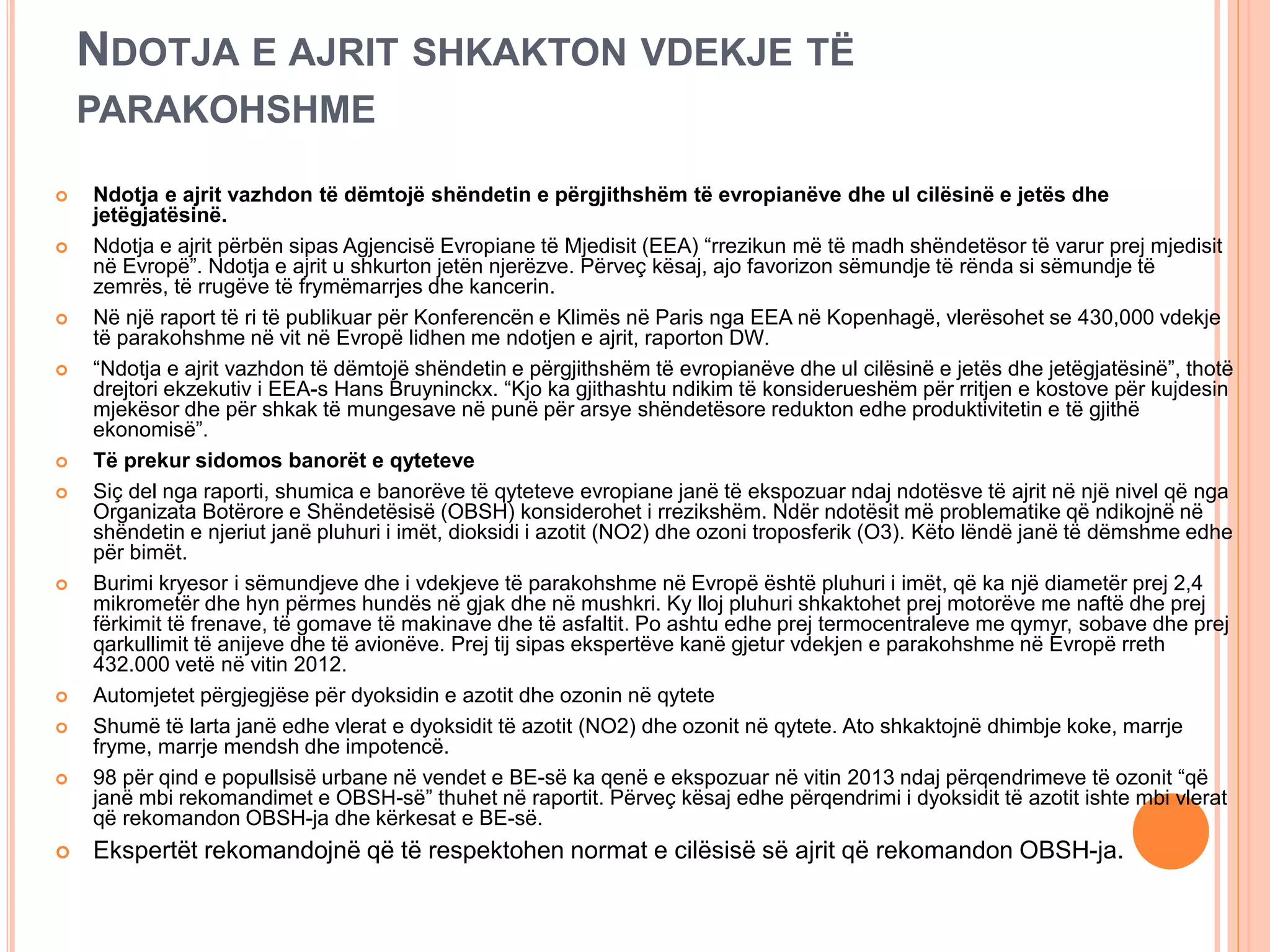 Ndotja e Ajrit | PPTX