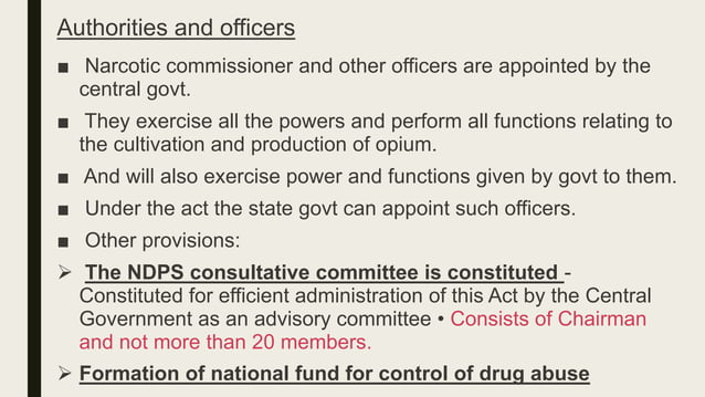 NDPS Act 1985 and Rules | PPTX | Illegal Drugs, Tobacco, eCigarettes ...