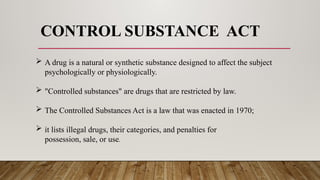 ndps narcotics drugs psychotropic substances | PPTX