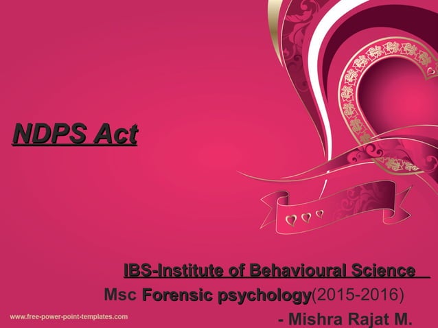 Ndps act | PPT