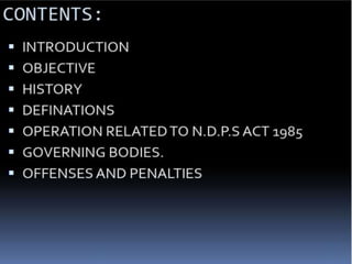 NDPS Act | PPT