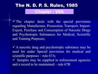 narcotic drugs and Psychotropic substance act 1985 | PPTX
