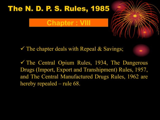 narcotic drugs and Psychotropic substance act 1985 | PPTX