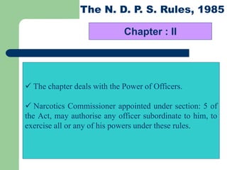 narcotic drugs and Psychotropic substance act 1985 | PPTX