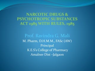 Ndps act 1985 | PPTX