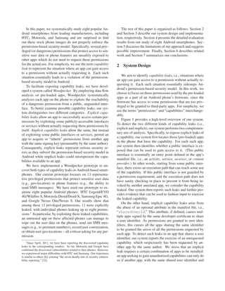 Systematic Detection of Capability Leaks in Stock Android Smartphones | PDF