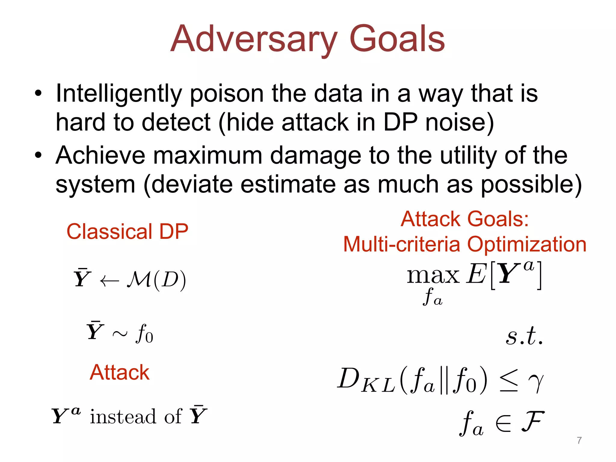 Adversarial Classification Under Differential Privacy | PPT