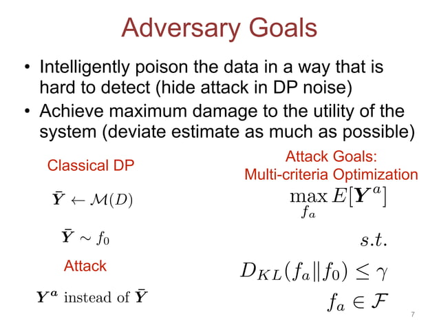 Adversarial Classification Under Differential Privacy | PPT