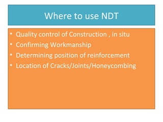 Non destructive test in concrete in building construction architecture ...