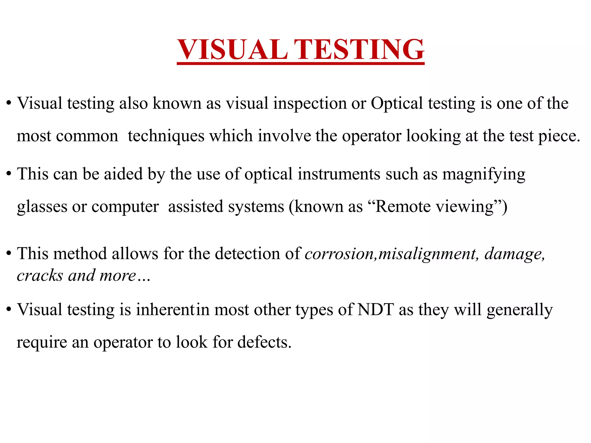 Nondestructive Testing (NDT) | PPTX