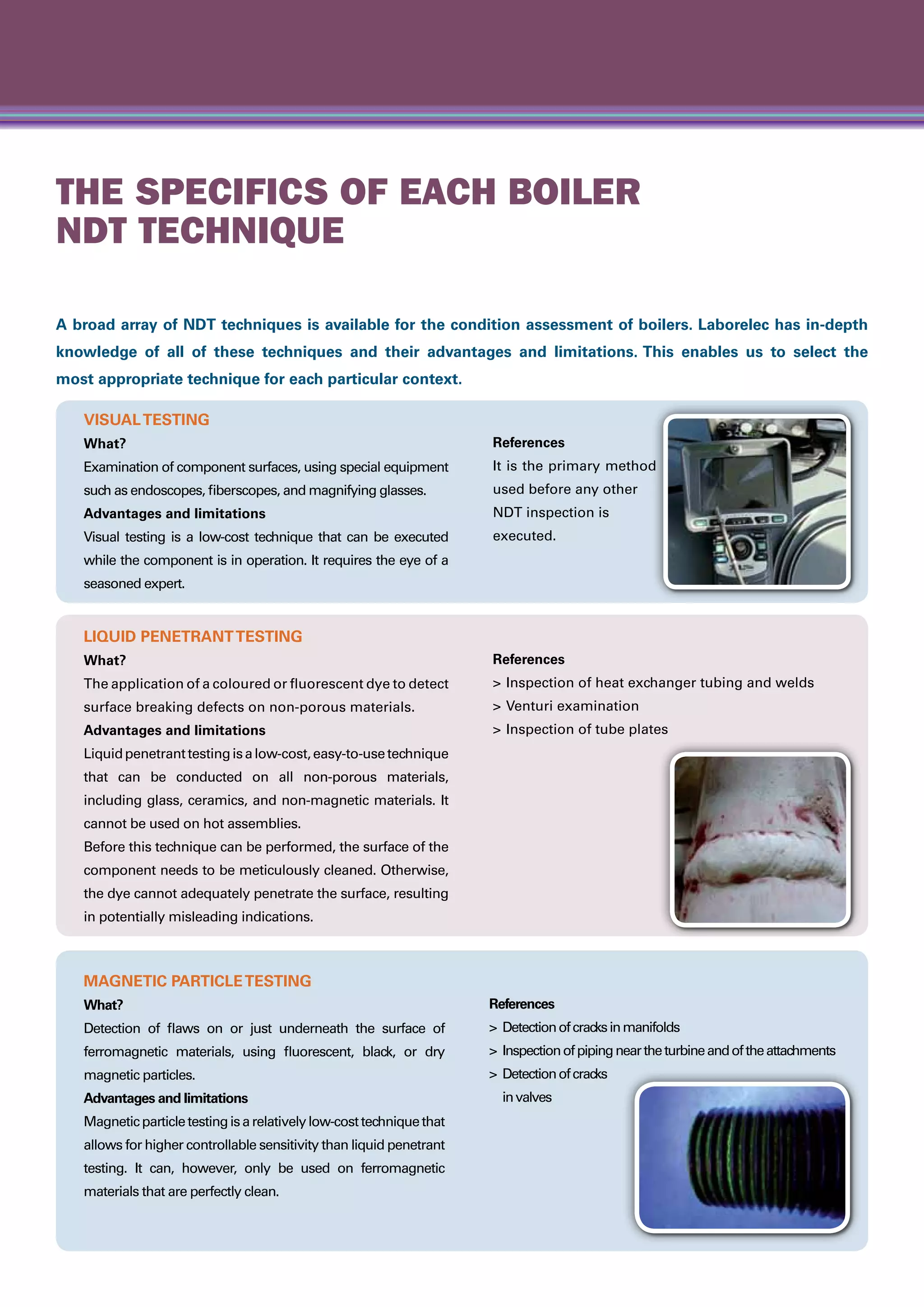 NDT for boilers by LABORELEC | PDF