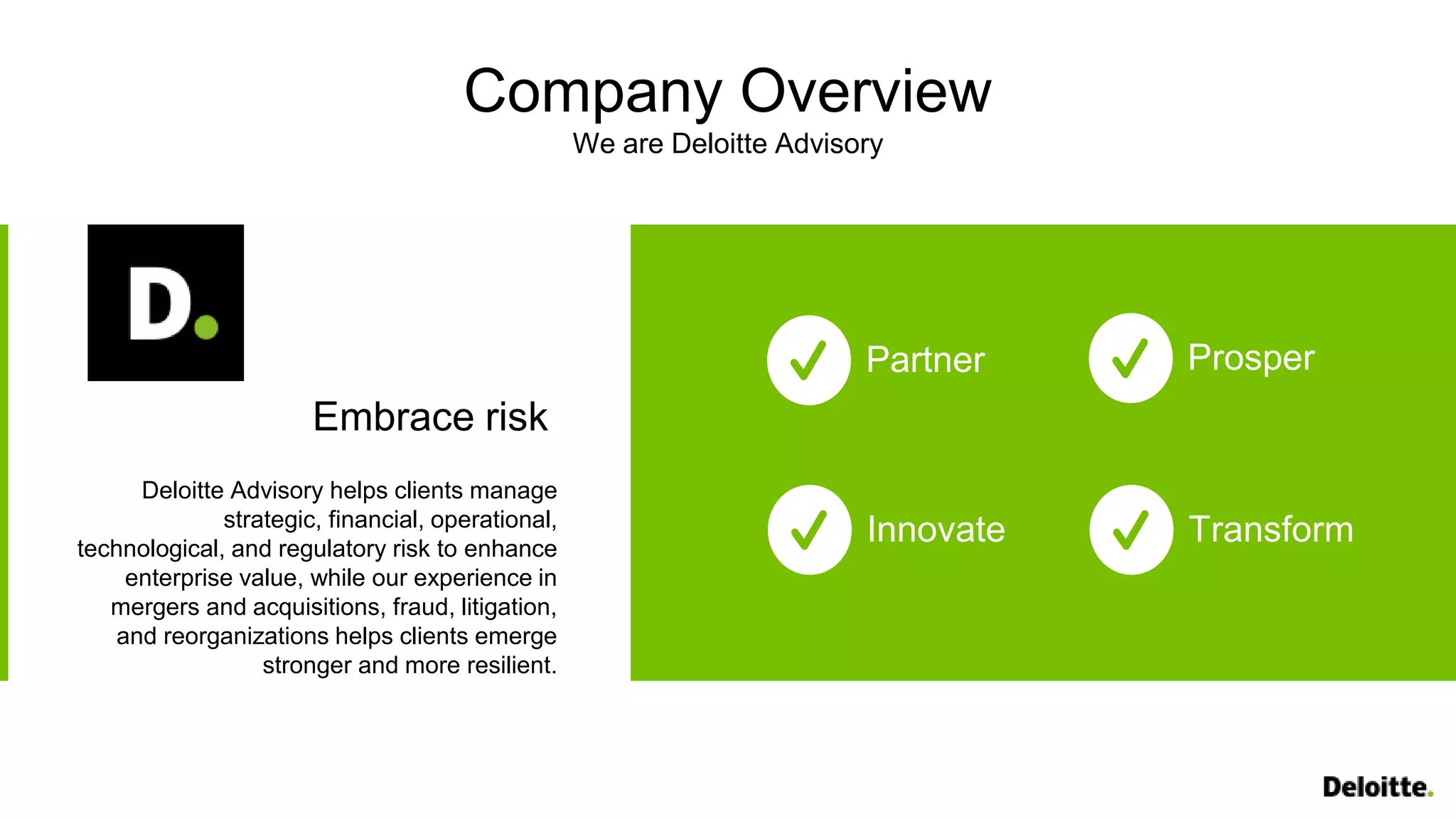 Deloitte Advisory RISE Case Competition | PPTX
