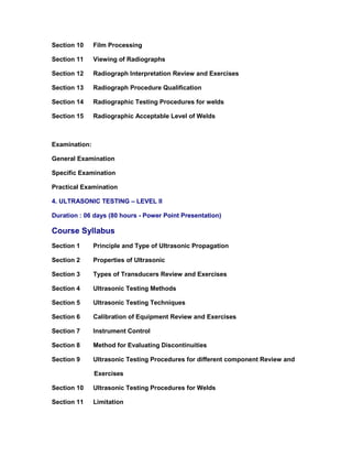 NDT Level – II in RT, UT MT, PT Courses | PDF