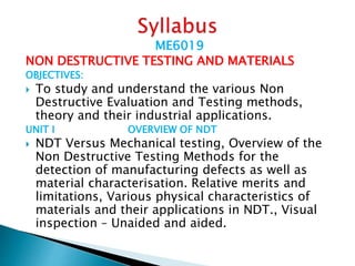 Non destructive testing | PPTX