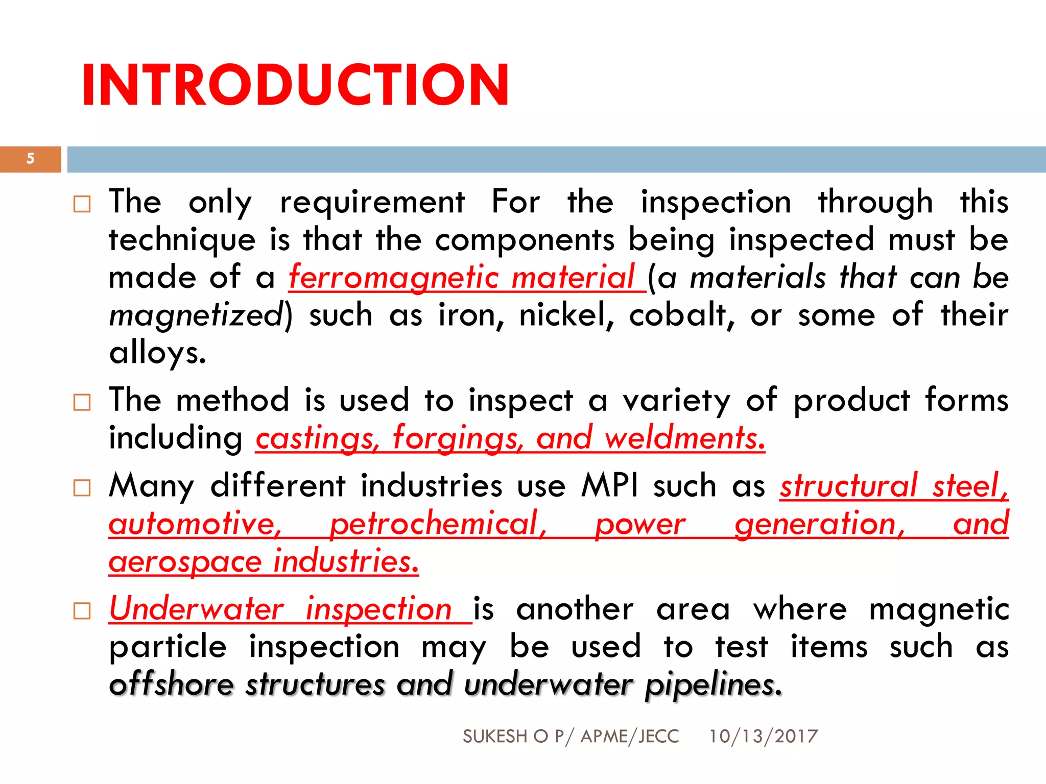Magnetic Particle Inspection (MPI)- NDT | PDF